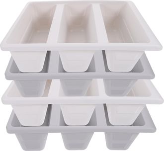 BESPORTBLE 4 Stück Vertikale Schuhaufbewahrungsboxen aus Bruchfestem Kunststoff Platzsparendes Schuhregal für Stapelbar Graue Farbkombination