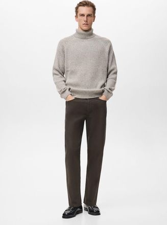 Mango Jean coton regular-fit chocolat - Homme - 38 - MANGO MAN