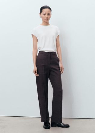 Mango Pull en maille de coton manches courtes blanc - Femme - XS - MANGO