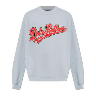 Dolce & Gabbana Homme, Sweatshirts et sweats &agrave; capuche, Gris, Taille: 2XL Logo SweaT-shirt