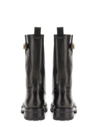 Versace Safety Pin Detail Boots - Black