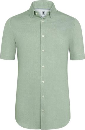 DeSoto Jersey-Kurzarmhemd in Oxford-Struktur mit Kentkragen, Slim in