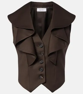 Alexander McQueen Gilet en laine &agrave; volants