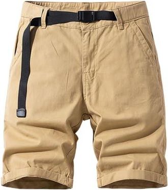 Generico Short en lin pour homme avec &eacute;lastique &agrave; la taille et cordon de serrage Samoura&iuml; japonais de plage Short cargo avec plusieurs poches pour les vacances