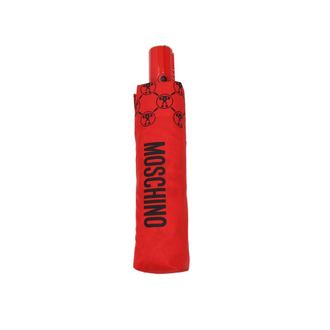 Moschino Roter Logo-Regenschirm mit Druckverschluss - - Accessories - Damen - Rot - ONE SIZE