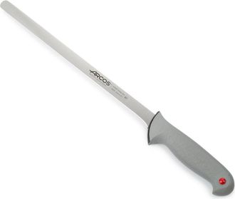 Arcos Jamonmesser mit Edelstahlklinge 300 mm - Ergonomischer Griff aus Polyoxymethylen (POM), Hohe Anpassungsfähigkeit und Widerstandsfähigkeit - Schwarz, S
