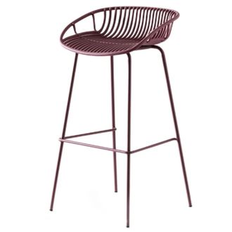 Generic Industrieller Barhocker mit niedriger R&uuml;ckenlehne und Fu&szlig;st&uuml;tze, Esszimmerstuhl in Tresenh&ouml;he f&uuml;r K&uuml;che und Caf&eacute;, Robustes Metallgestell f&uuml;r den Innen