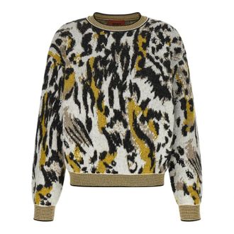 Missoni Boxy Rundhals-Pullover mit Animalier-Muster - - Knitwear - Damen - Mehrfarbig - XS