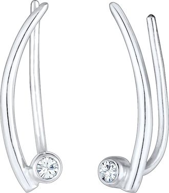 Elli Ohrringe Damen Ear Climber mit Kristalle in 925 Sterling Silber