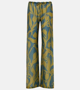 Dries Van Noten Pantalon droit Pachas en soie