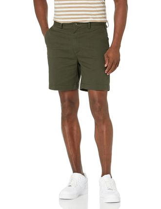 Amazon Essentials Herren 18 cm Chinoshorts Mit Klassischer Passform, Dunkles Olivgrün, 38W
