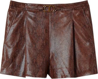 Twin-Set Shorts aus Eidechsenleder - Braun