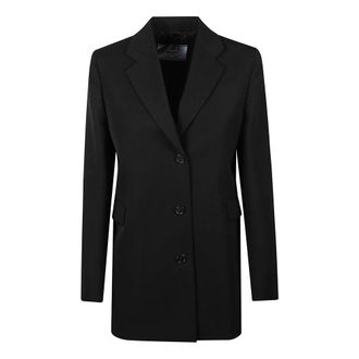 Prada Gabardine Kompakt Blazer - - Jackets - Damen - Schwarzk - XS
