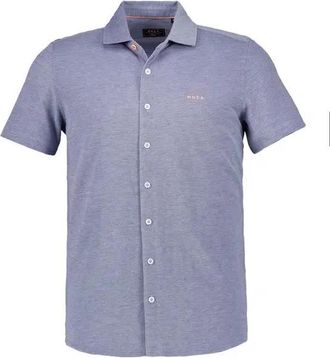 N.Z.A. Herren Kurzarmhemd blau Baumwolle