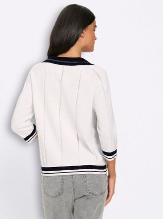 Heine Strickpullover Polopullover 3/4-Arm Ajour