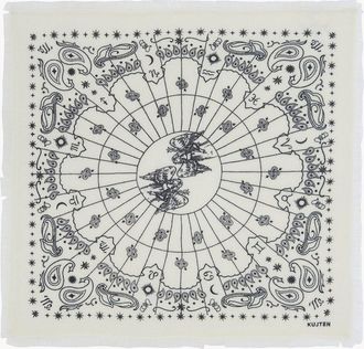 Kujten Petit bandana cachemire, imprim&eacute; signe astrologique Vierge - Petit Bandana Hachi Sign Vierge
