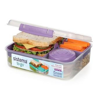 Sistema TO GO Bo&icirc;te bento | Bo&icirc;te &agrave; repas avec pot &agrave; yaourt/fruits | 1,65 L | sans BPA | Violet [21690-9T]