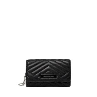 A|X Armani Exchange Portemonnaie mit &Uuml;berschlag und gestepptem Schultergurt - - Bags - Damen - Schwarzk - ONE SIZE