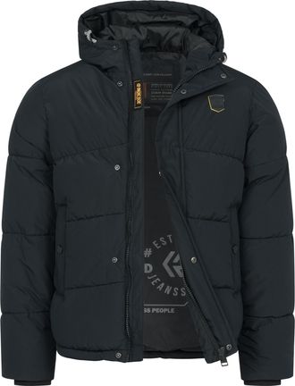 Indicode Herren INLaurits Jacket Steppjacke mit Kapuze | Ripstop-Jacke &Uuml;bergangsjacke Winterjacke f&uuml;r M&auml;nner Black, XXL