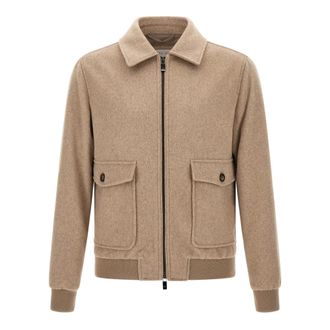 Pal Zileri Bomber en Laine Structur&eacute;e - Homme - Vestes - Beige - Taille: 2XL