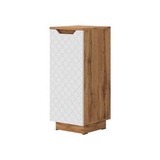 Vicco Midischrank Lotta, Eiche/Wei&szlig; mit Kachelstruktur, 33.4 x 81.9 cm