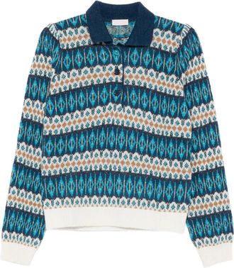 Liu Jo polo à motif géométrique - Bleu