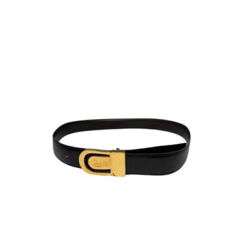 Celine Ceinture Vintage Celine &agrave; logo Carrosse Pre-owned - Femme - Pre-owned - Noir - Taille: ONE Size