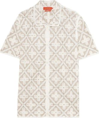 Gianni Lupo Homme, Chemises, Beige, Taille: S Polo en maille avec motif contrastant Gl35342