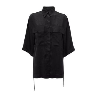 J.W.Anderson L&auml;ssiges schwarzes kurz&auml;rmeliges Viskosehemd - - Blouses & Shirts - Damen - Schwarzk - XS