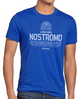 style3 USCSS Nostromo 180286 Herren T-Shirt Alien Xenomorph, Gr&ouml;&szlig;e:5XL, Farbe:Blau