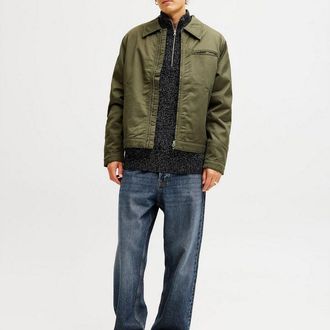 Jack & Jones Strickpullover JORBLEECKER Knit Half Zip BF mit gerippten B&uuml;ndchen