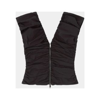 Ganni Active Racerback Zipper Top - - Blouses & Shirts - Damen - Schwarzk - L