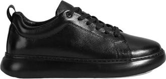 Desa Baskets Man - Tige en Cuir, mod&egrave;le &agrave; Enfiler, Talon Plat, Respirantes | Noir - 40