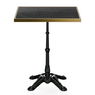 Blumfeldt Bistrotisch Patras Lux - 60x60 cm Marmortisch, Jugendstil, Wetterfest, Dreibeinfu&szlig;, Gusseisen, F&uuml;r Innen & Au&szlig;en, Leicht zu Reinigen