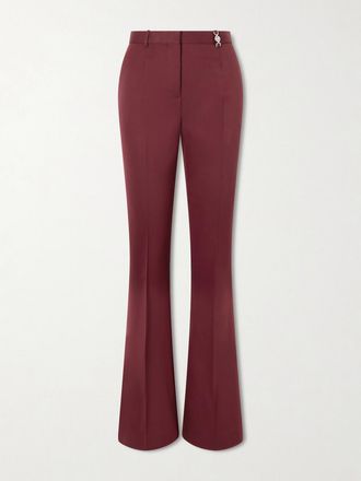 Versace Pantalon &Eacute;vas&eacute; En Laine Stretch &Agrave; Ornement - Bordeaux