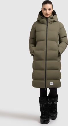 Khujo Steppmantel KHUJO FINNIE3, Damen, Gr. L, gr&uuml;n (light moss gr&uuml;n), 100% Nylon, unifarben, eingesetzt elastischer Bund mit Windstopper, M&auml;ntel Steppmante