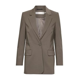 Inwear Klassischer Langer Blazer in Sandy Grey - - Jackets - Damen - Braun - XL