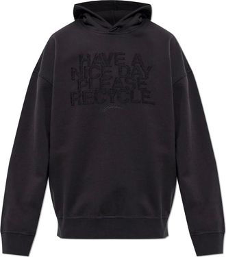 Ganni Femme, Sweatshirts et sweats &agrave; capuche, Noir, Taille: 36 FR Have a Nice Day Sweat &agrave; capuche