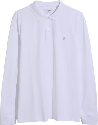 Farah Herren BLANES LS Polo, Weiß, XL