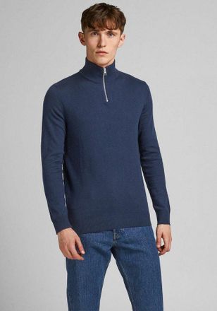 Jack & Jones Strickpullover EMIL KNIT HALF ZIP mit kurzem Rei&szlig;verschluss im Troyer-Look