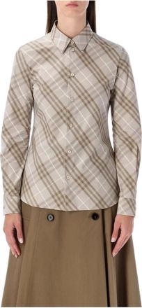 Burberry Femme, Blouses et Chemises, Gris, Taille: 38 FR Simone Chk Shirt