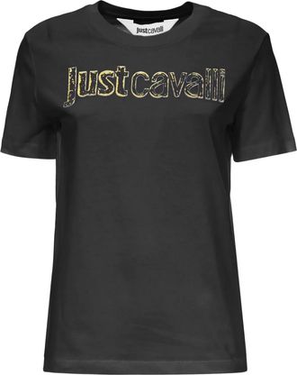 Just Cavalli t-shirt à logo strassé - Noir