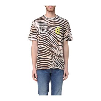 Just Cavalli Homme, Tops, Multicolore, Taille: XL T-shirt Manches Courtes Imprimé Zèbre