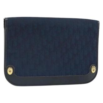 Dior Pre-owned Vintage Trotter Canvas Clutch - - Pre-owned - Damen - Blau - ONE SIZE