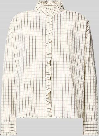 Christian Berg Regular Fit Bluse mit Stehkragen und R&uuml;schen