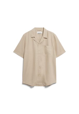 Armedangels Herren Hemd aus Leinen-Mix LOVAAR LINO Relaxed Fit Sand Stone