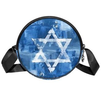 Generic Sac &agrave; bandouli&egrave;re rond pour femme, petit sac &agrave; bandouli&egrave;re avec fermeture &eacute;clair, bretelles r&eacute;glables, sac &agrave; main rond d&eacute;contract&eacute; pour femmes et fill