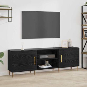 vidaXL Vidaxl - Meuble tv Ch&ecirc;ne noir 150 x 30 x 50 cm Bois ding&eacute;nierie