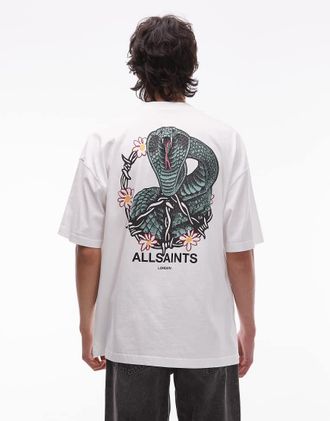 AllSaints T-shirt à imprimé graphique morsure de serpent - Blanc