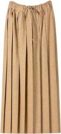 Fabiana Filippi Femme, Jupes, Brun, Taille: 40 FR Drawstring-Fastening Pleated Midi Skirt